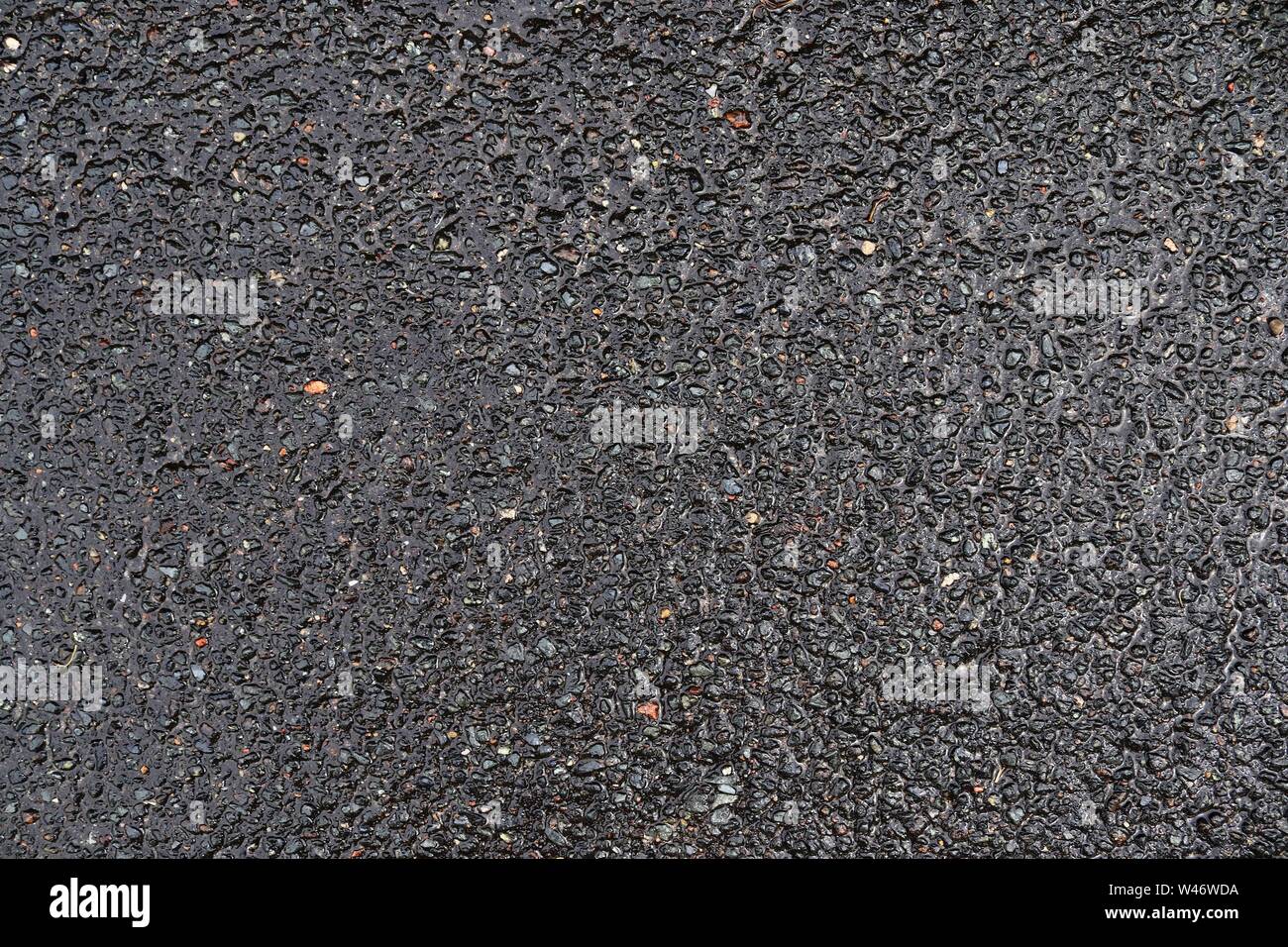 Detailed close up view on asphalt surfaces of different streets and ...
