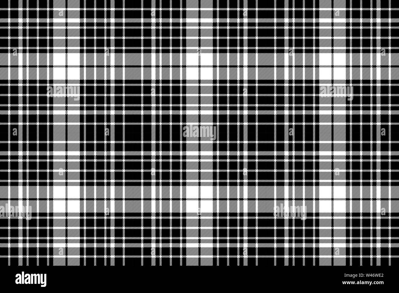 Black and white diagonal plaid seamless pattern. Vector illustration ...