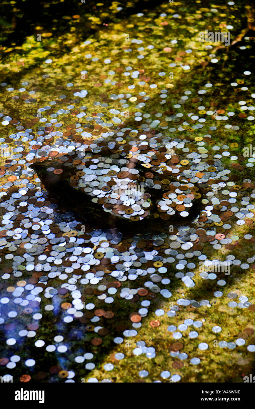coins thrown into water Japan Stock Photo - Alamy