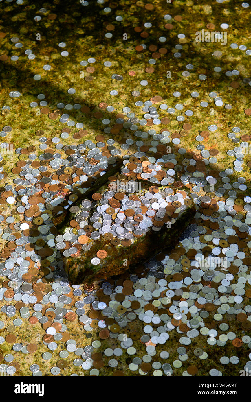coins thrown into water Japan Stock Photo - Alamy
