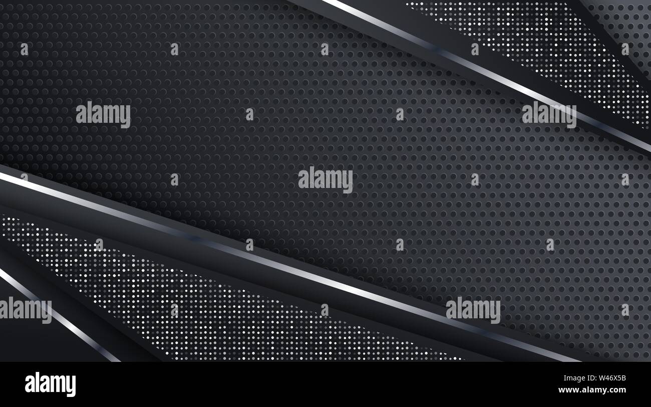 Abstract Black Metallic Silver Frame Layout Tech Design Background ...