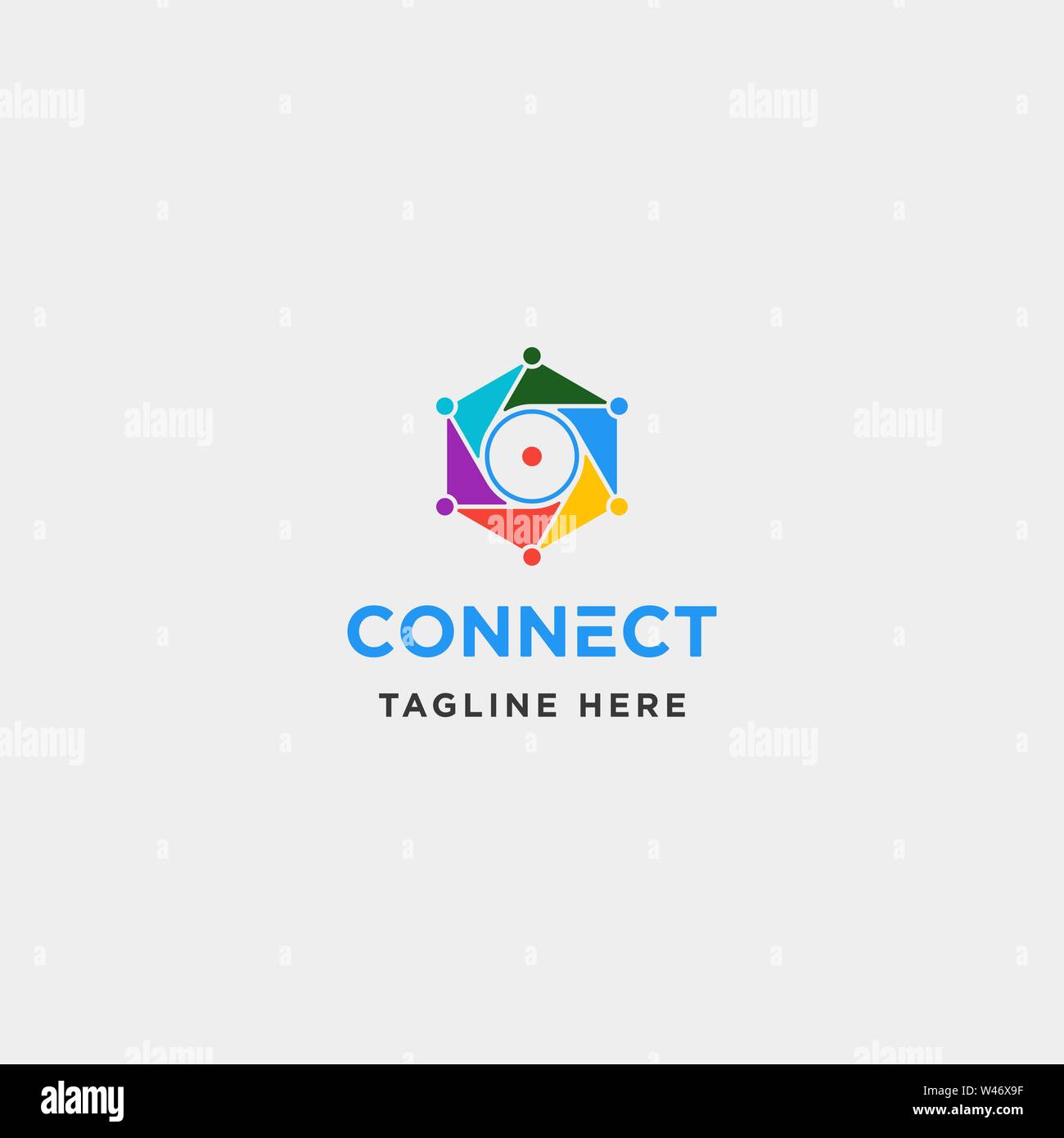 lens hexagon technology logo design vector camera internet symbol icon ...