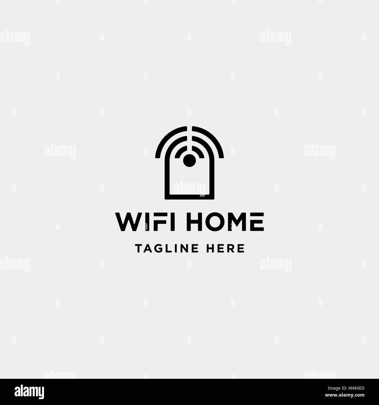 home internet logo design vector wifi house icon siymbol sign isolated ...