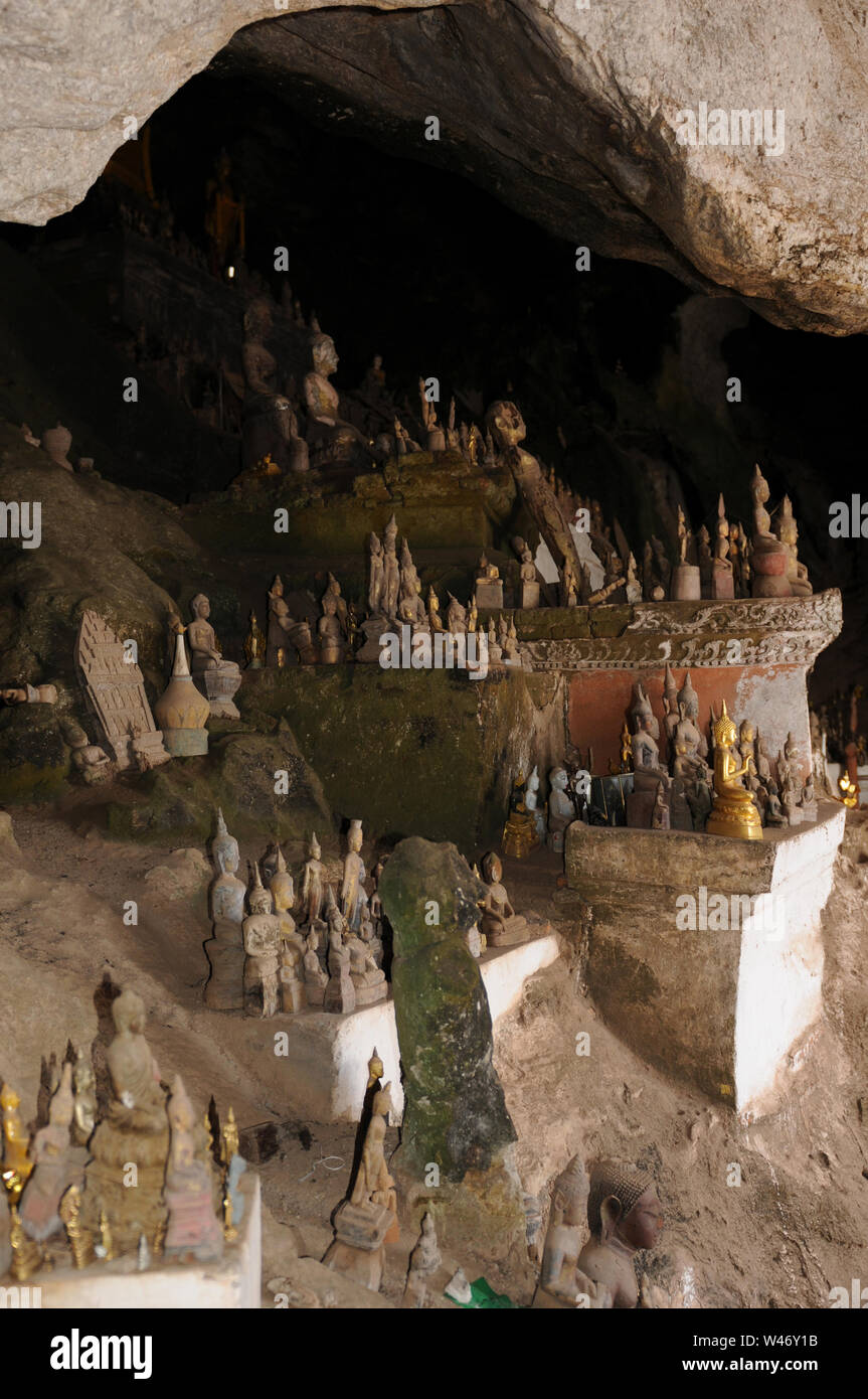 Laos: Cruise to the Pak Ou Caves at the Mekong River north of Luang ...