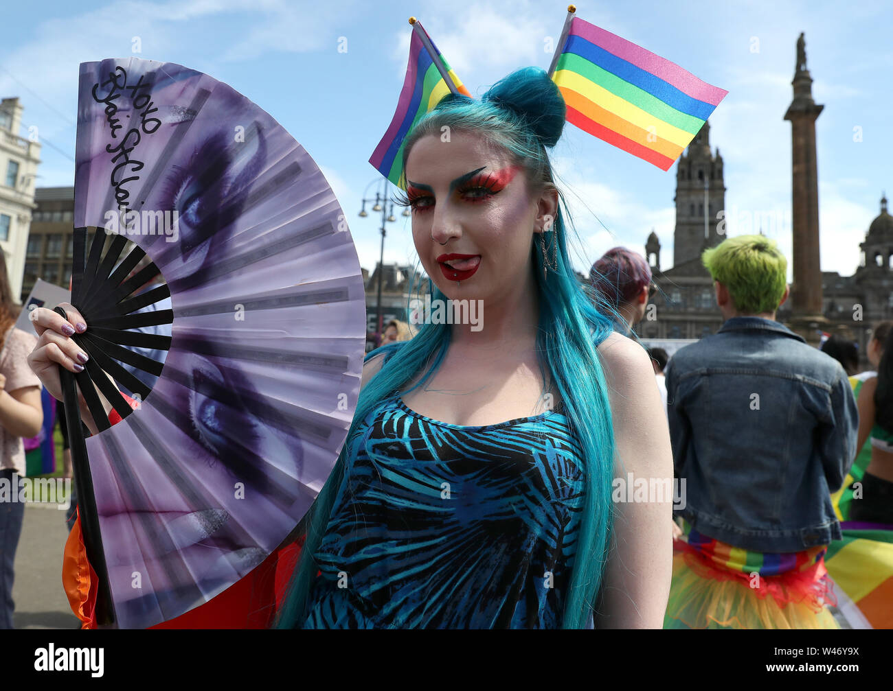 The LGBT community marching from Kelvingrove Park to George Square as ...