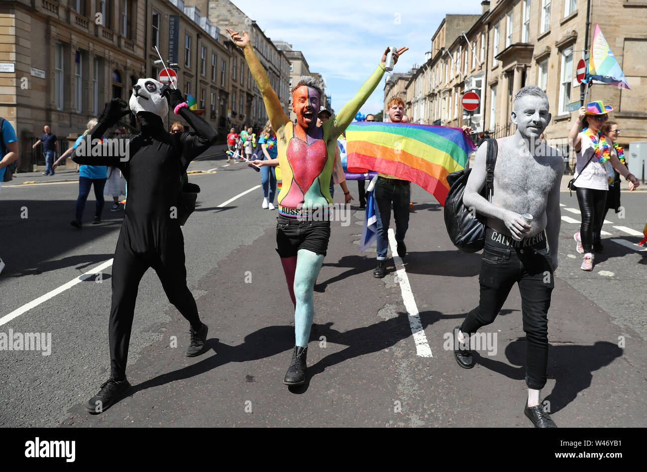 The LGBT community marching from Kelvingrove Park to George Square as ...