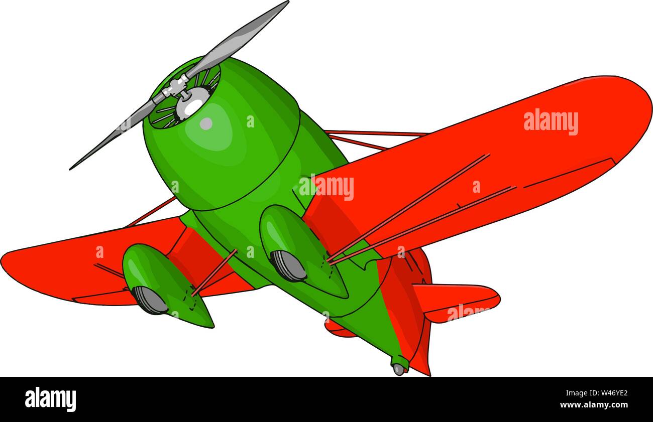 Red Airplane White Background