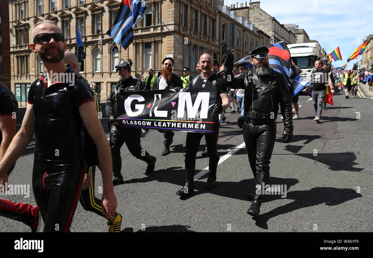 The LGBT community marching from Kelvingrove Park to George Square as ...