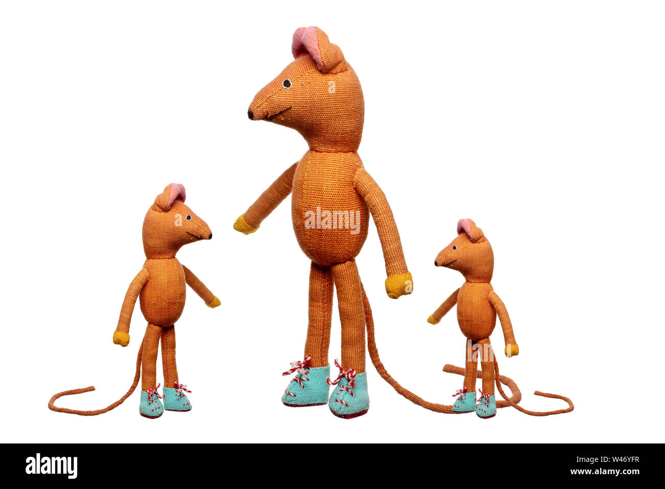 Toy Mice on White Background Stock Photo - Alamy