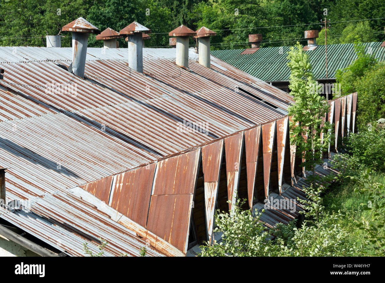 Metal roof on building in Bieszczady, Poland Stock Photo - Alamy
