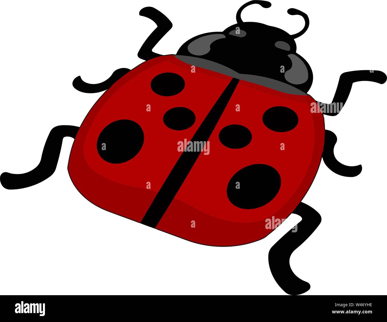 Flat ladybug, illustration, vector on white background Stock Vector ...