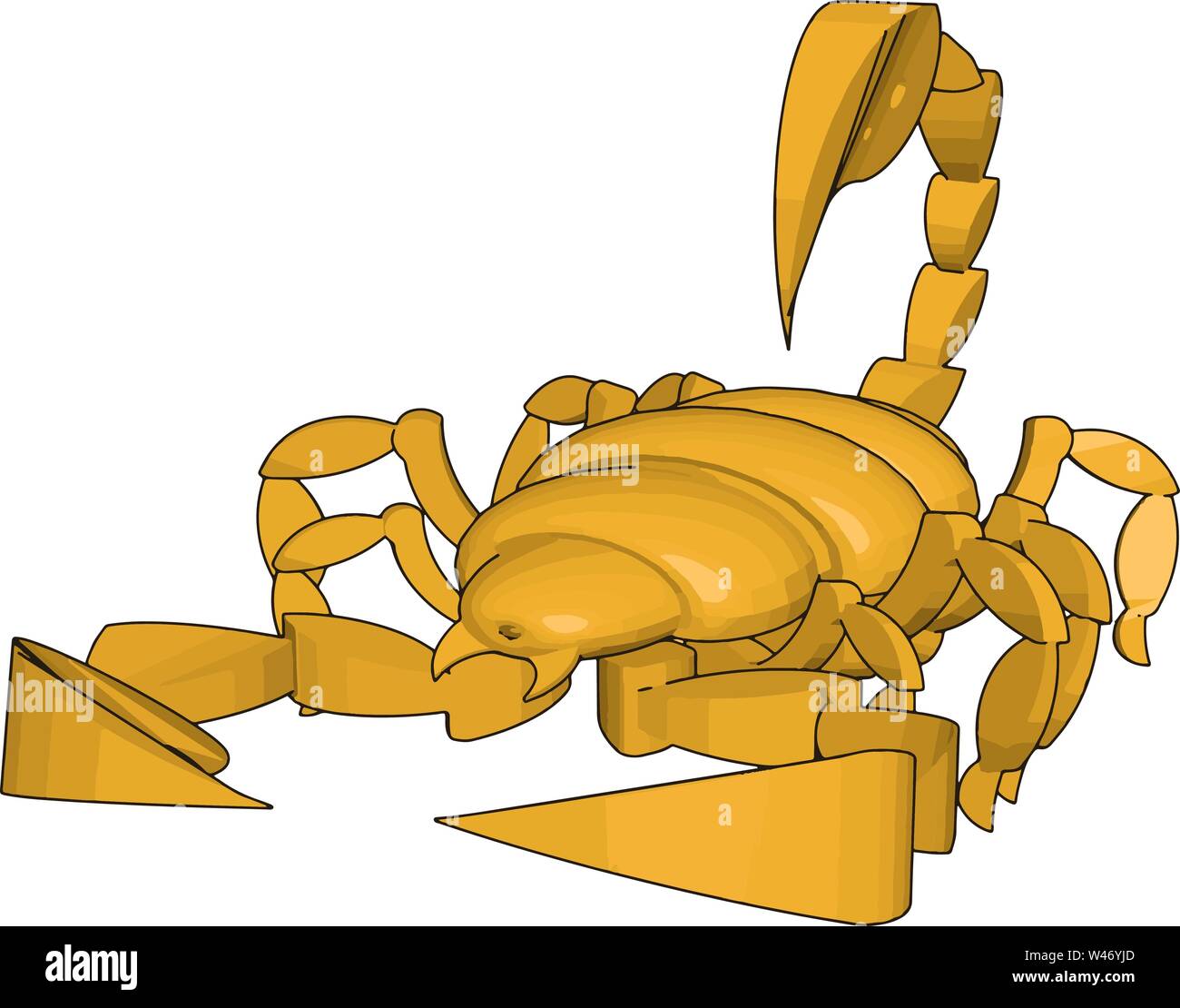 Mode of a 3d scorpion, illustration, vector on white background Stock ...