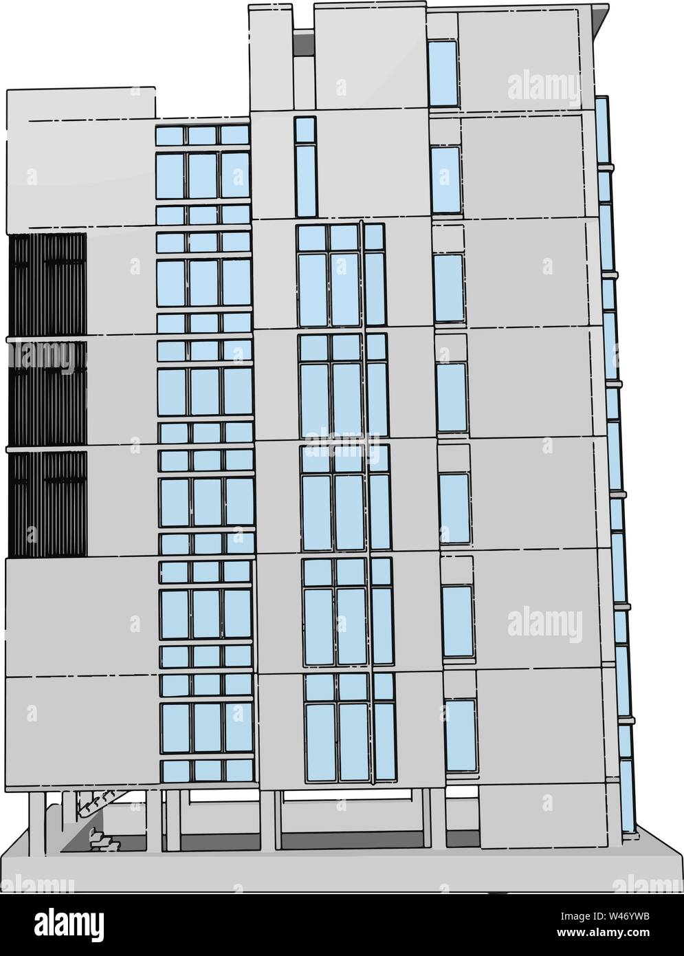 Unfinished building, illustration, vector on white background Stock ...