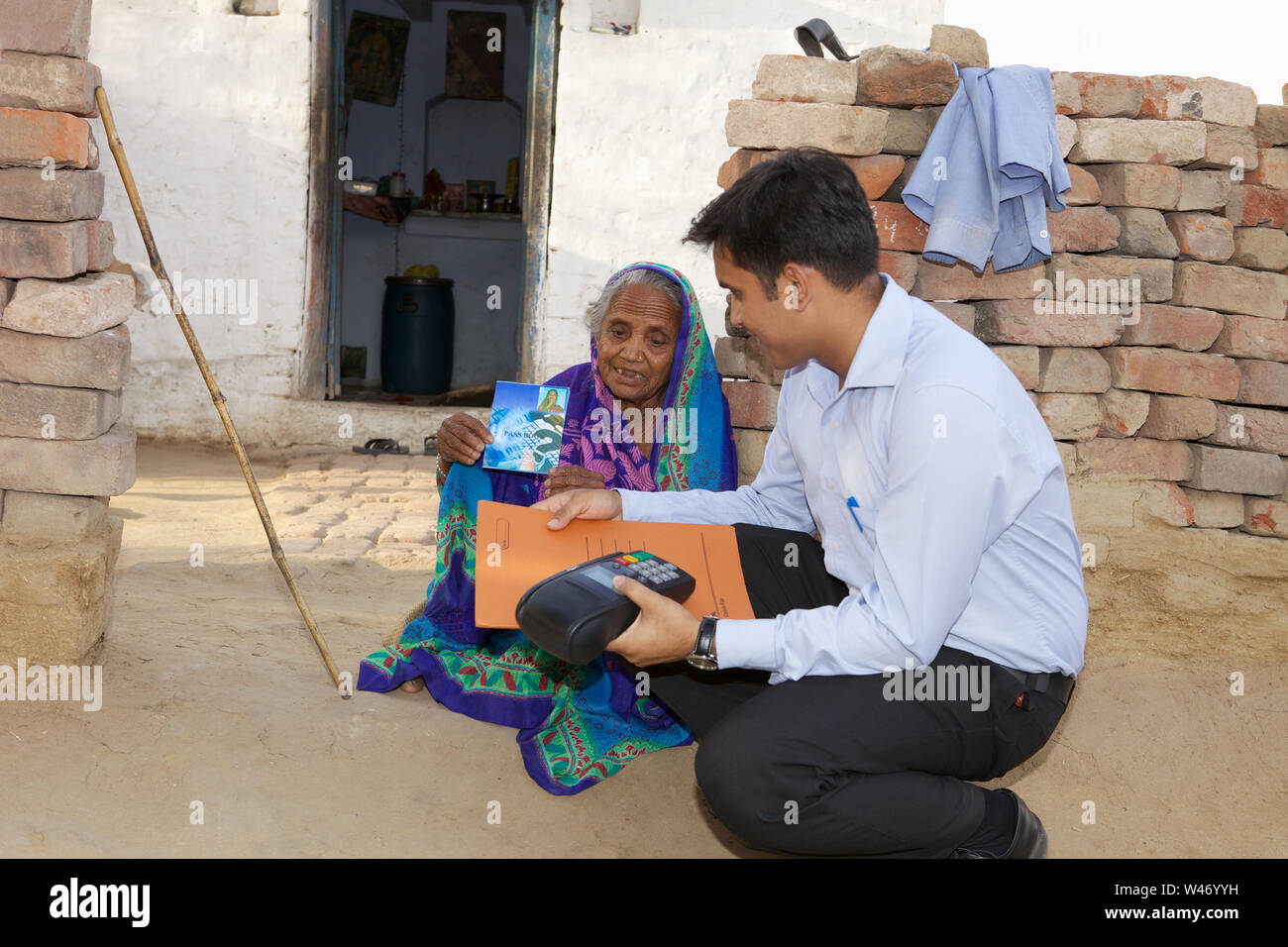 Executive banking with money transfer machine Stock Photo - Alamy