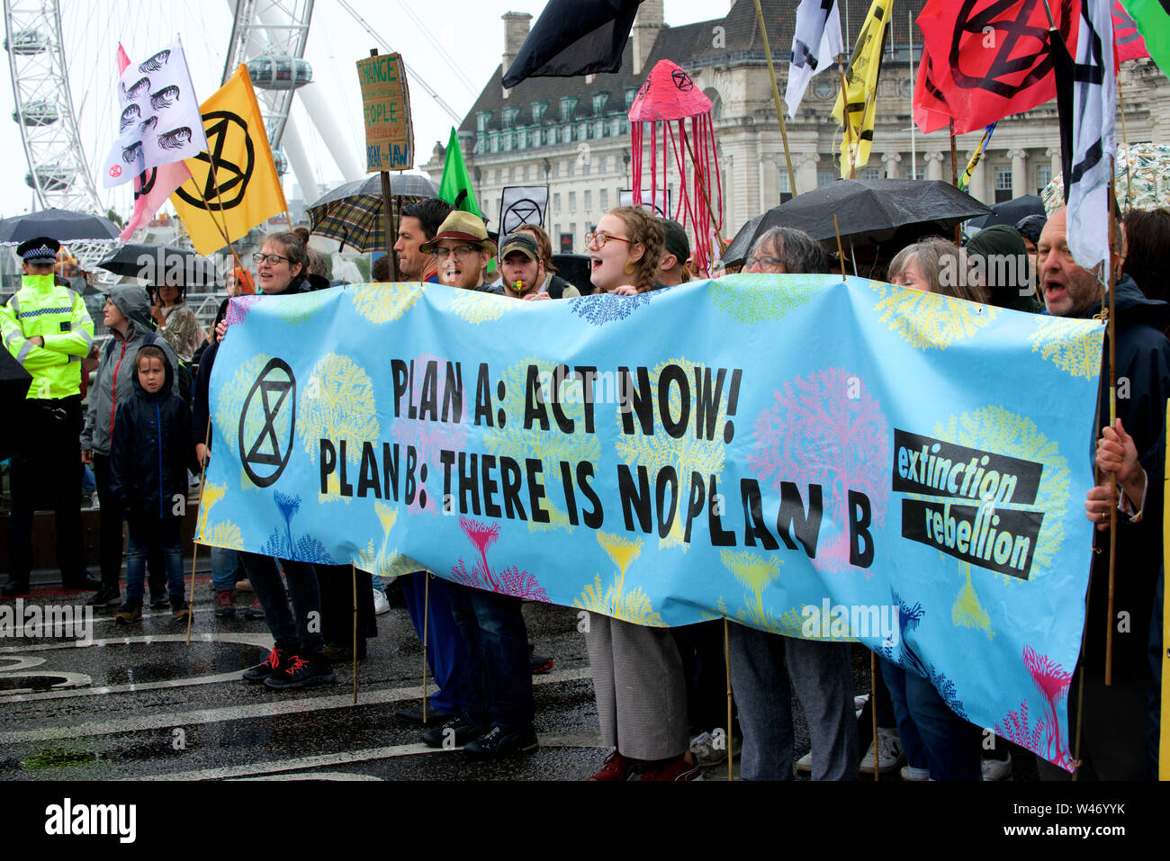 Extinction Rebellion protest march from Waterloo Millennium Gardens to ...