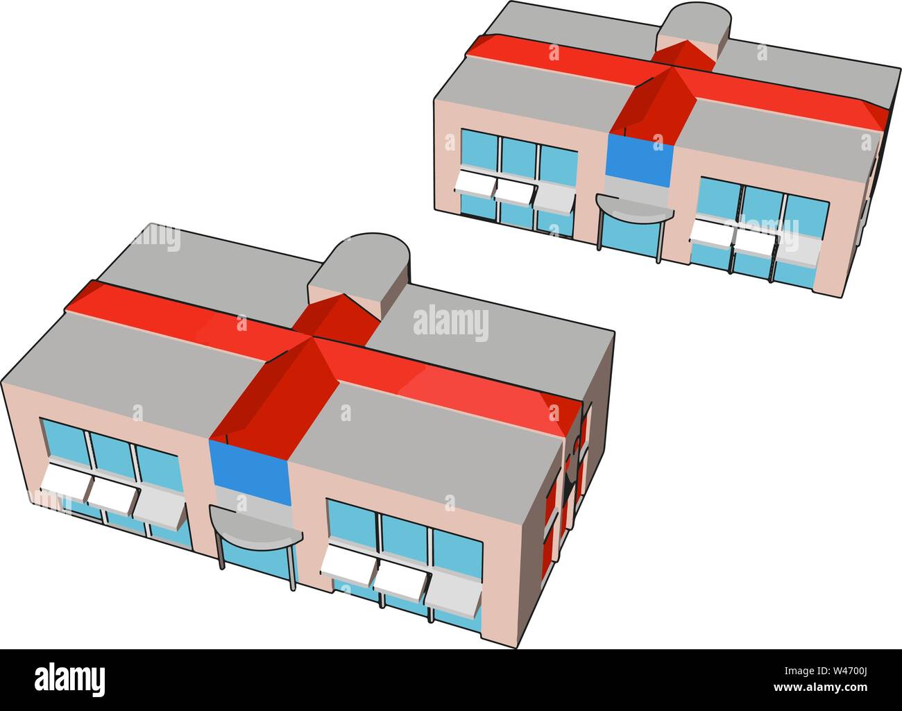 Shopping mall, illustration, vector on white background Stock Vector ...