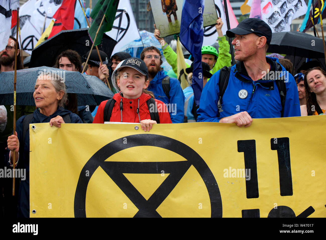 Extinction Rebellion protest march from Waterloo Millennium Gardens to ...
