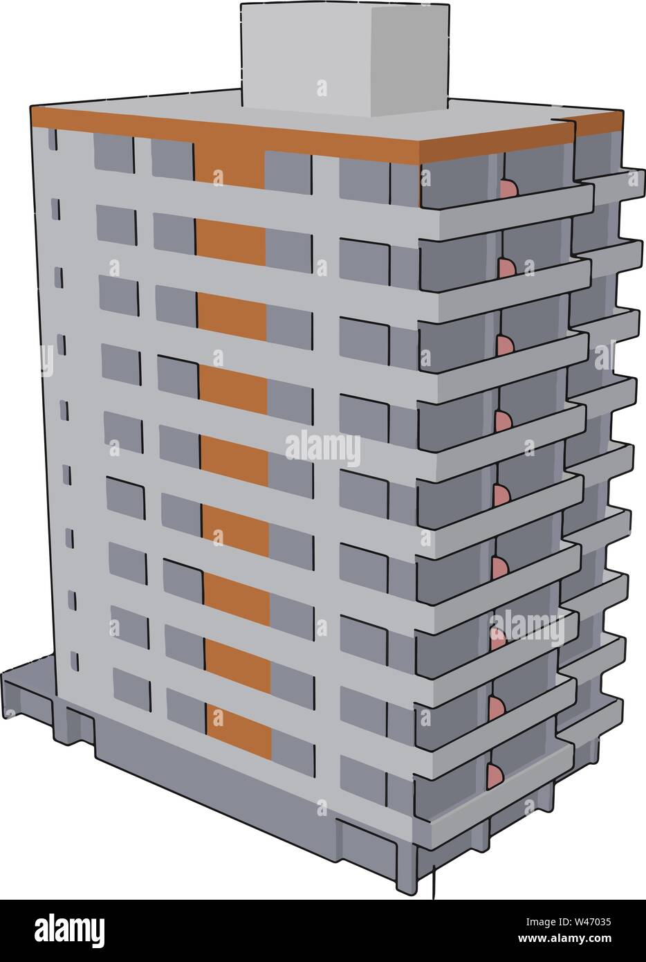 Apartment buildings, illustration, vector on white background Stock ...