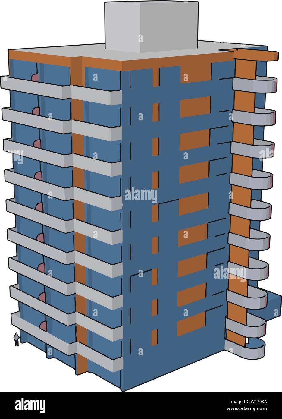 Apartment buildings, illustration, vector on white background Stock ...