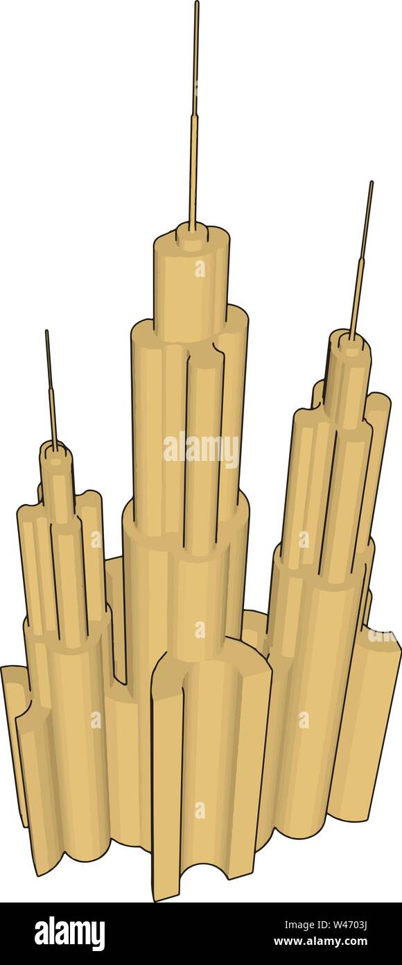 Solitaire building, illustration, vector on white background Stock ...