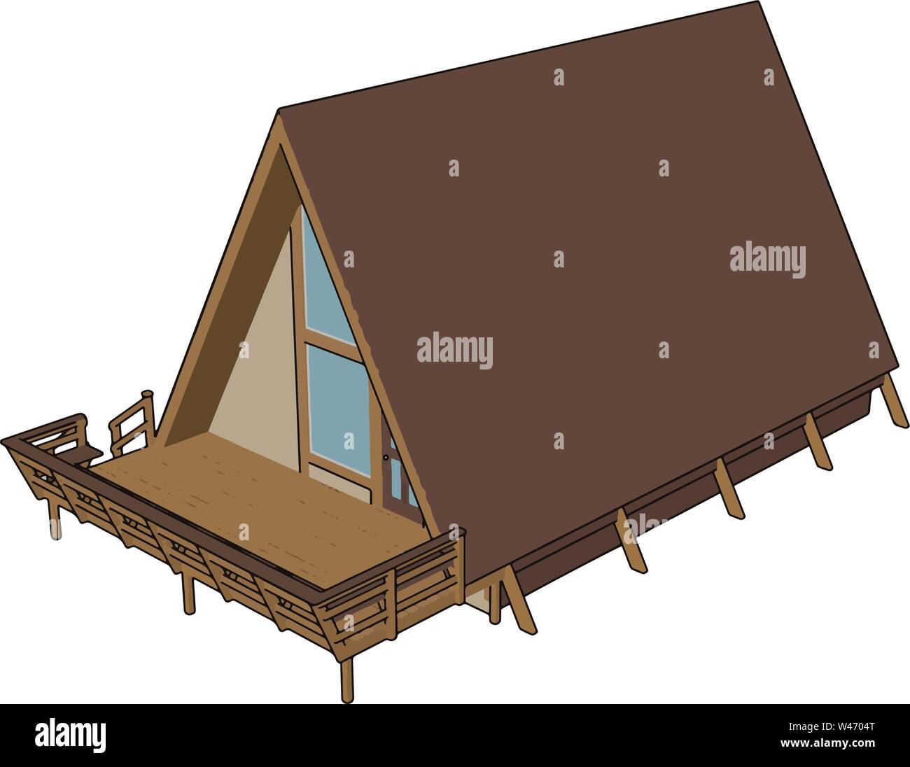 White wooden house symbol Cut Out Stock Images & Pictures - Alamy