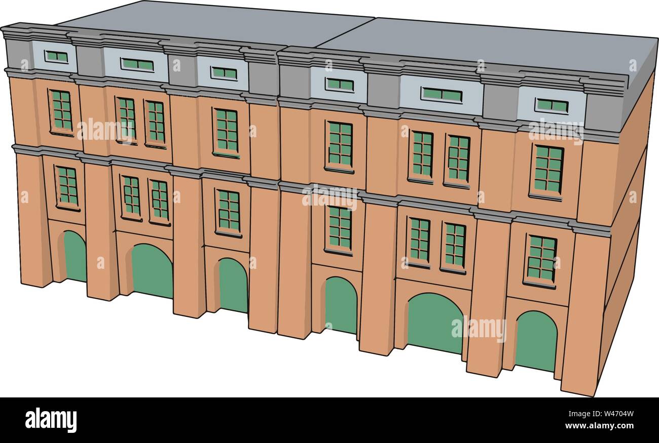 City building, illustration, vector on white background Stock Vector ...