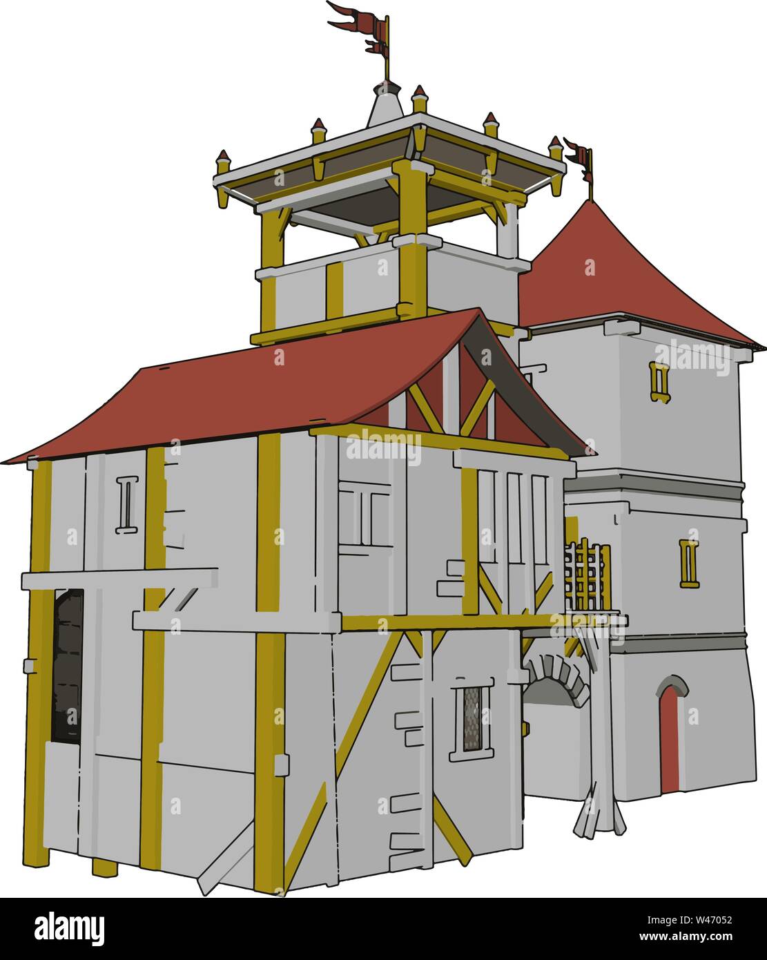 Medieval castle illustration hi-res stock photography and images - Alamy