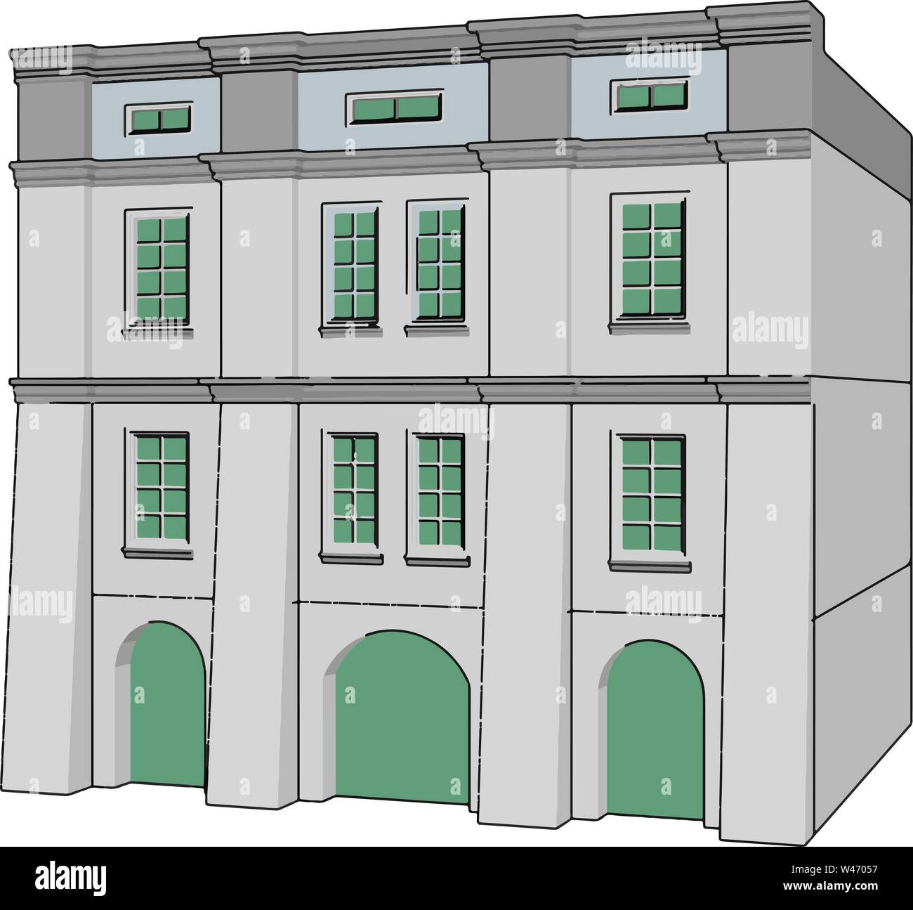 White building, illustration, vector on white background Stock Vector ...