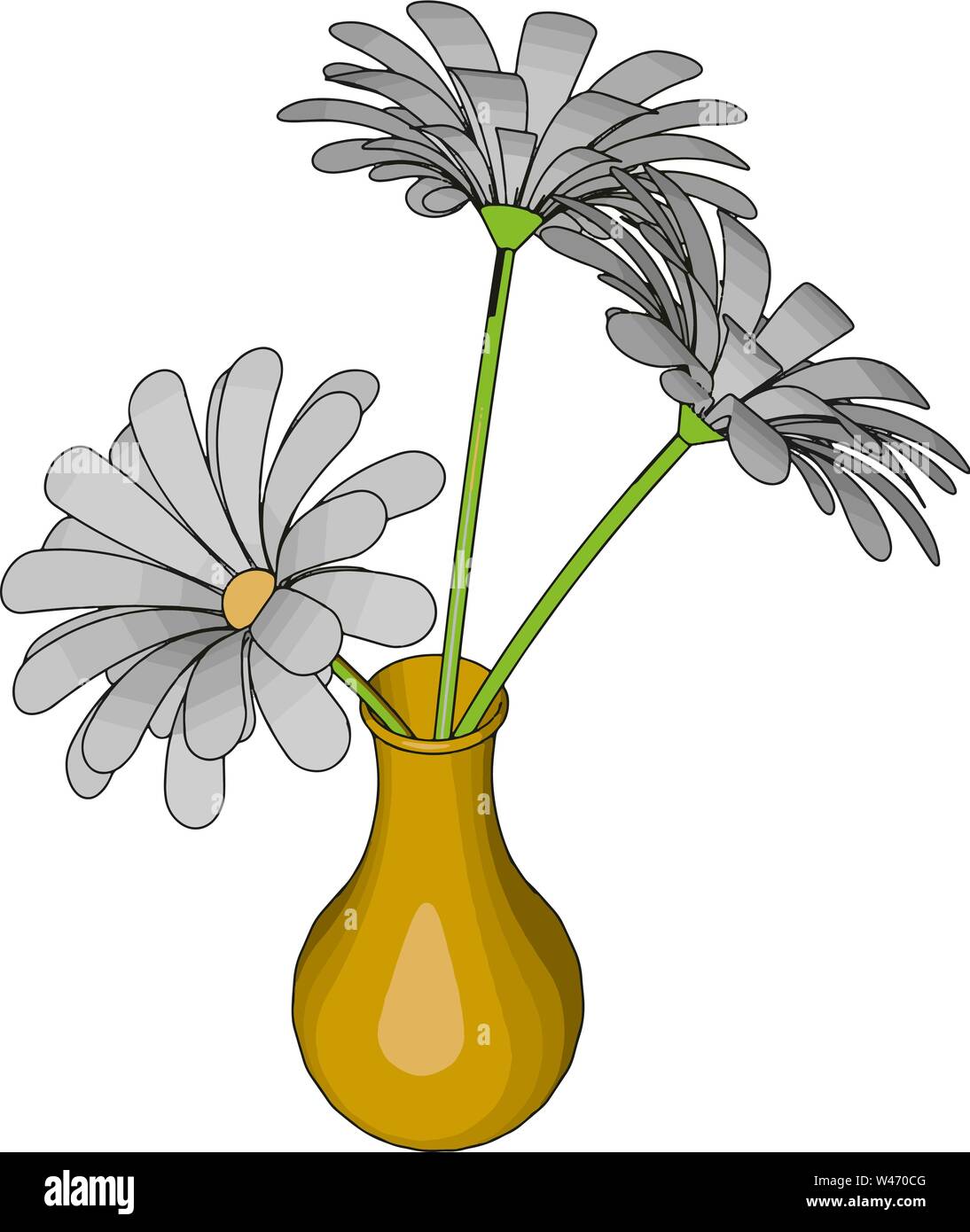 Bouquet flowers on jar Stock Vector Images - Alamy