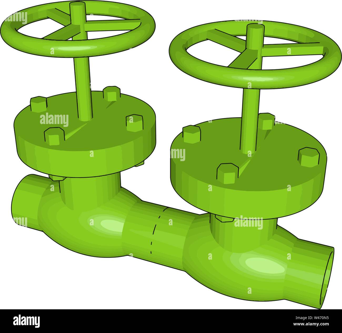 Green flange, illustration, vector on white background Stock Vector ...