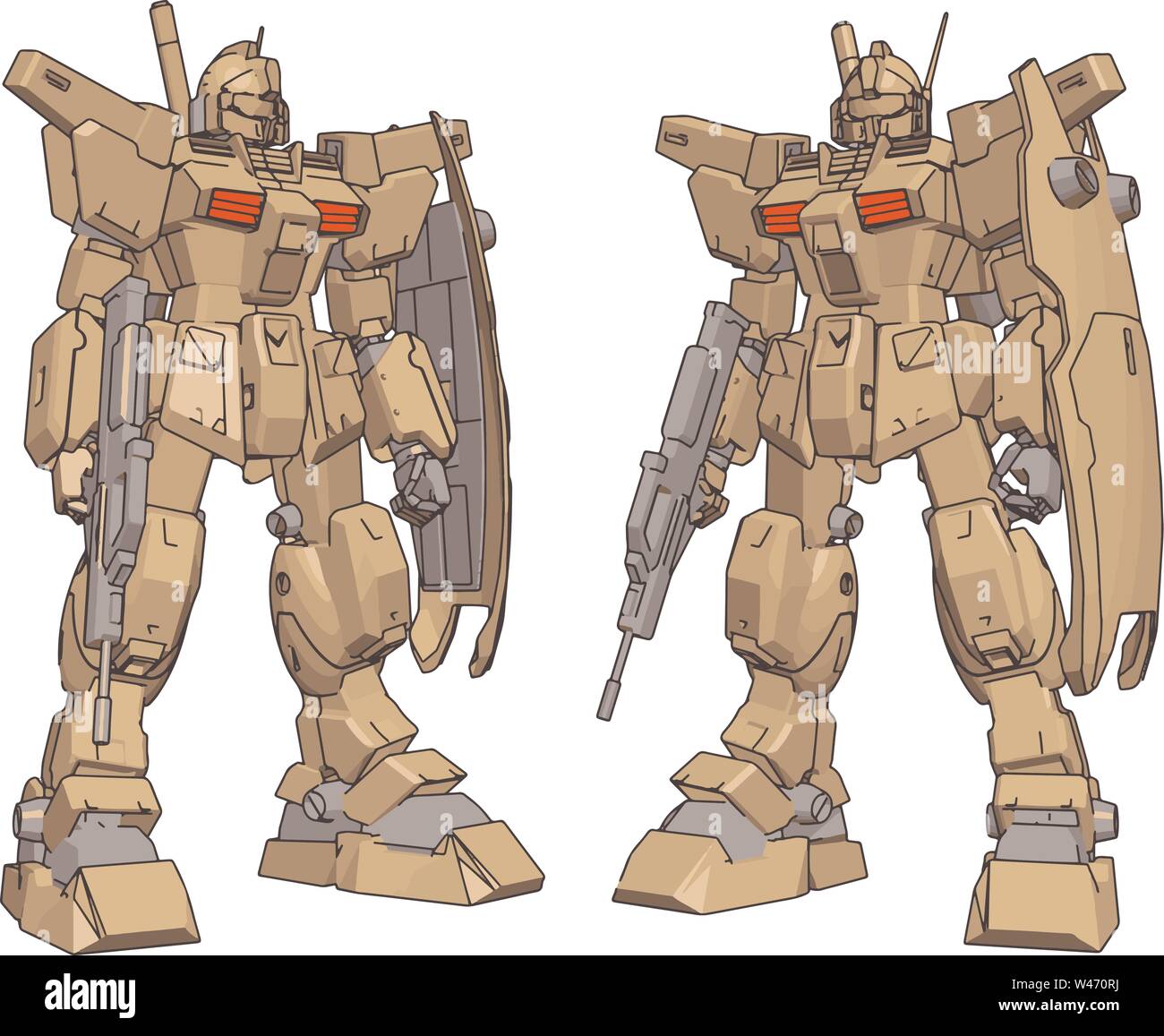 3D model of a robot, illustration, vector on white background Stock ...