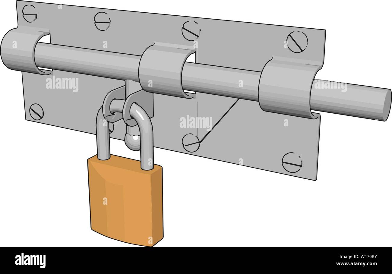 Door locks, illustration, vector on white background Stock Vector Image ...