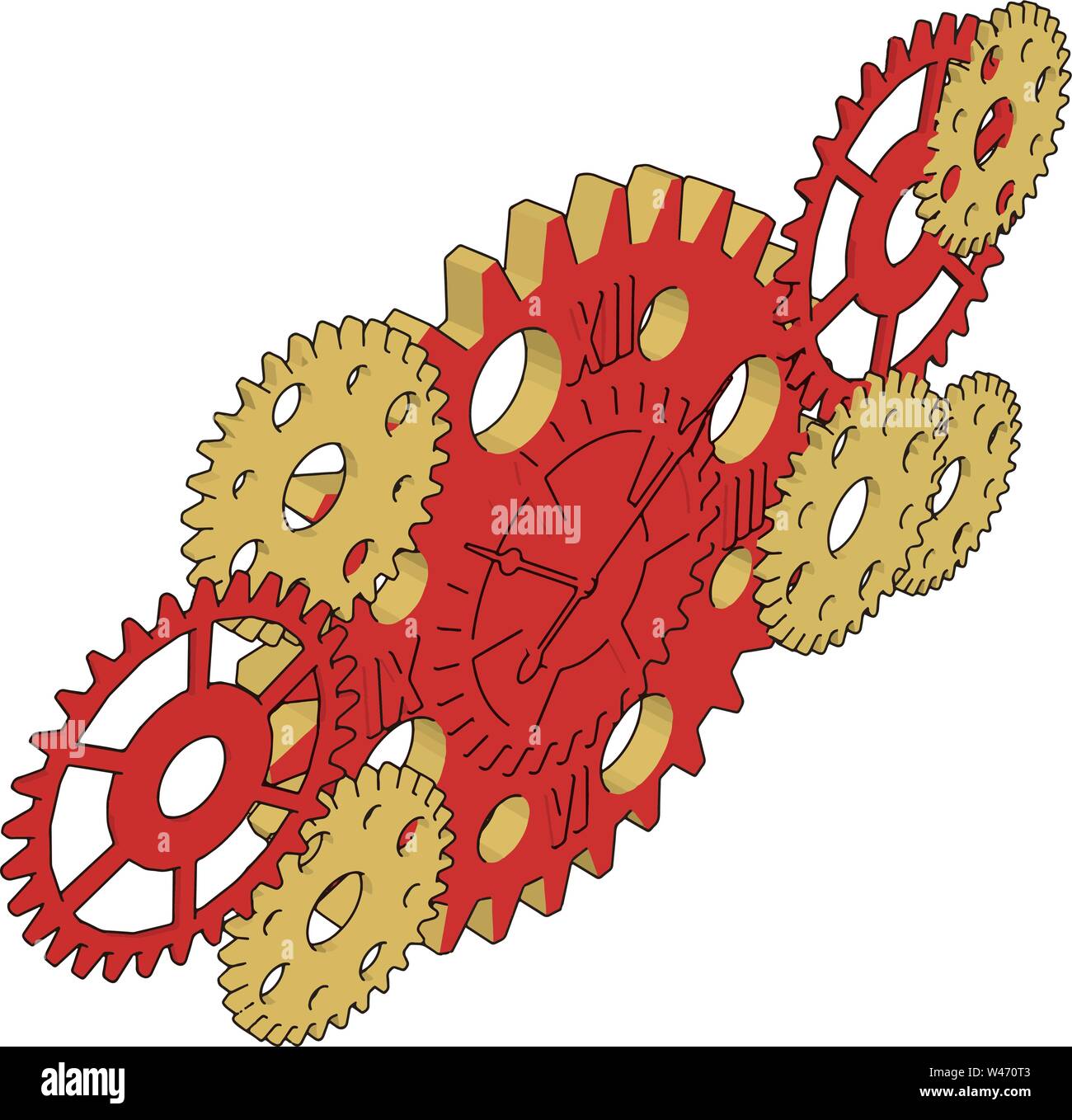 Color gears, illustration, vector on white background Stock Vector ...