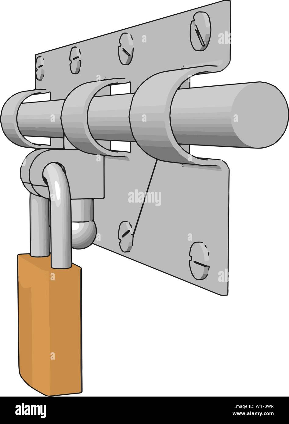 Door locks, illustration, vector on white background Stock Vector Image ...