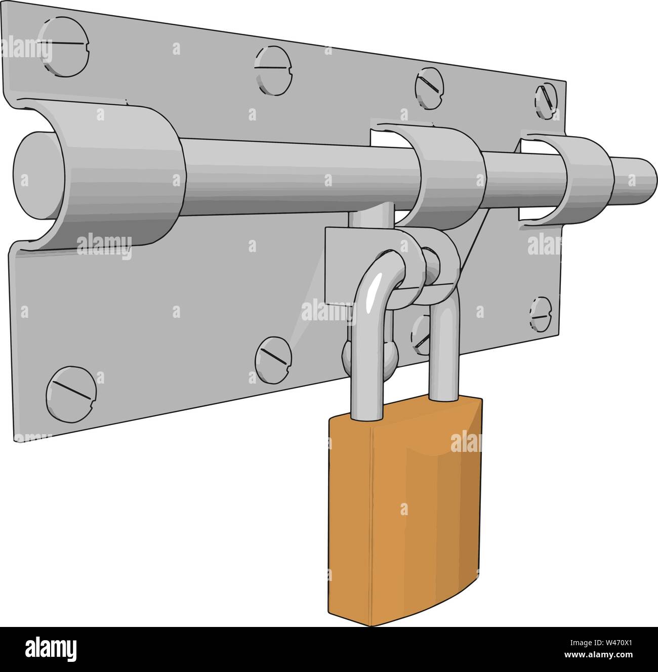 Door locks, illustration, vector on white background Stock Vector Image ...
