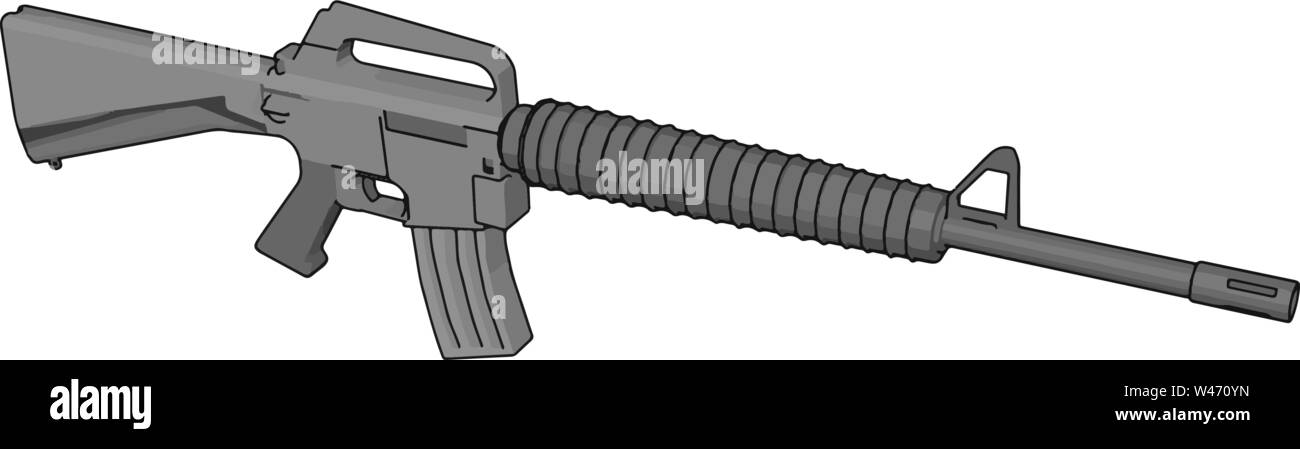 Military rifle gun, illustration, vector on white background Stock ...