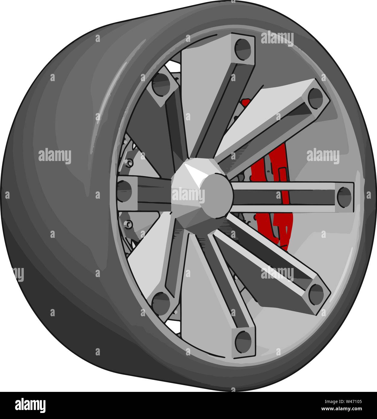 Car tire, illustration, vector on white background Stock Vector Image ...