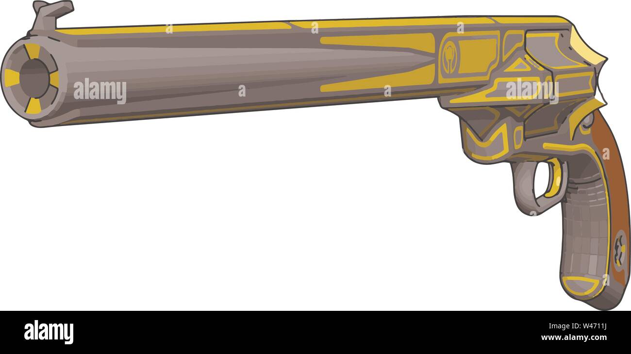 Old retro gun, illustration, vector on white background Stock Vector ...
