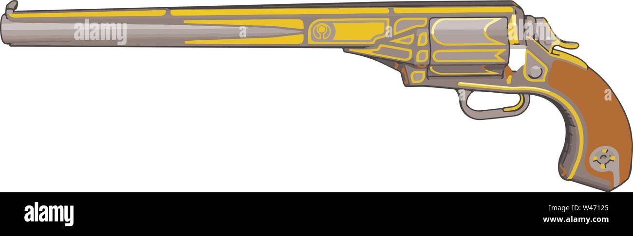 Old retro gun, illustration, vector on white background Stock Vector ...