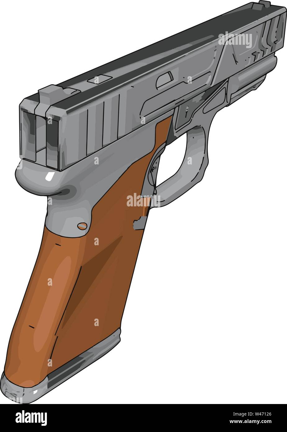 Model of a handgun, illustration, vector on white background Stock ...