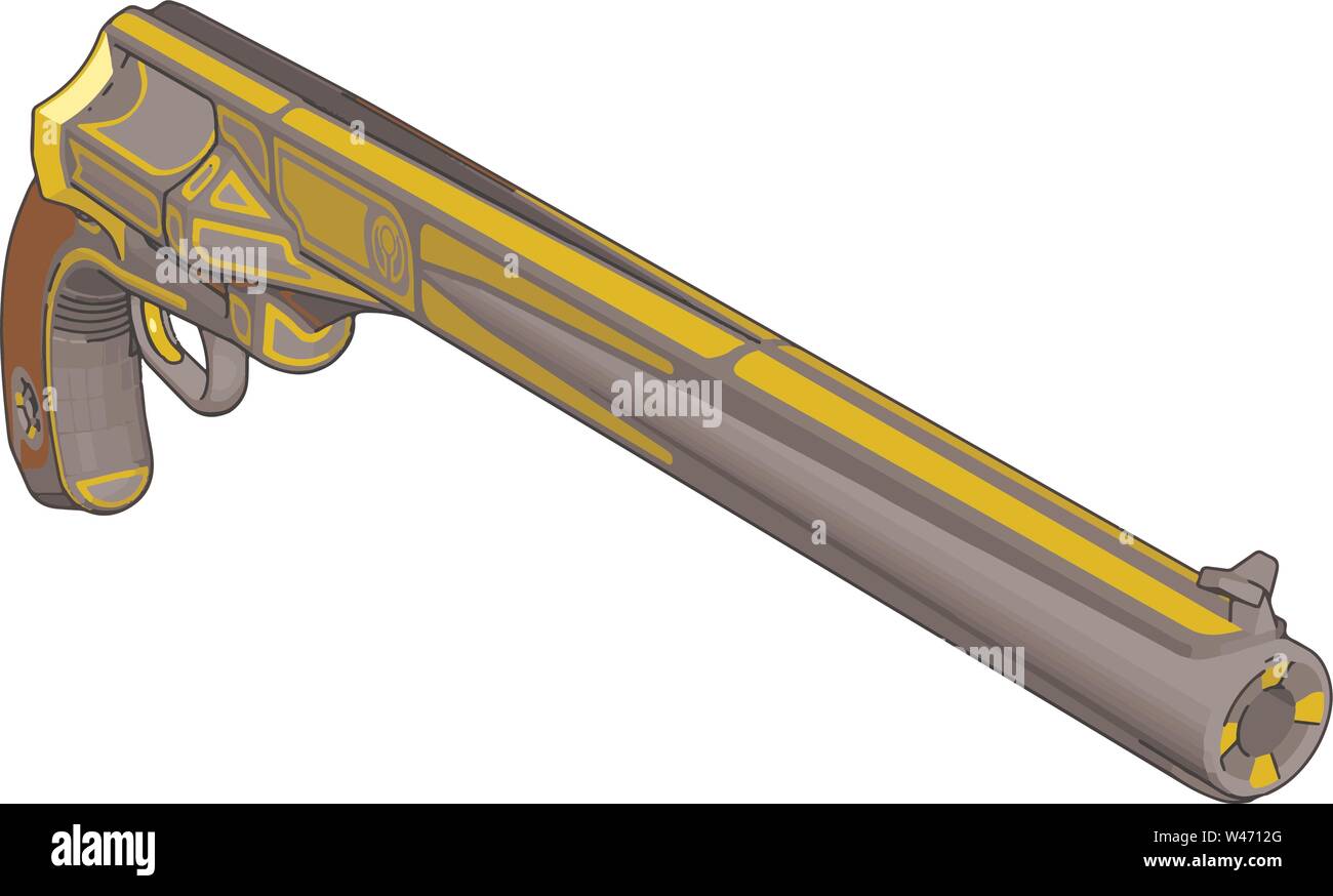 Old retro gun, illustration, vector on white background Stock Vector ...