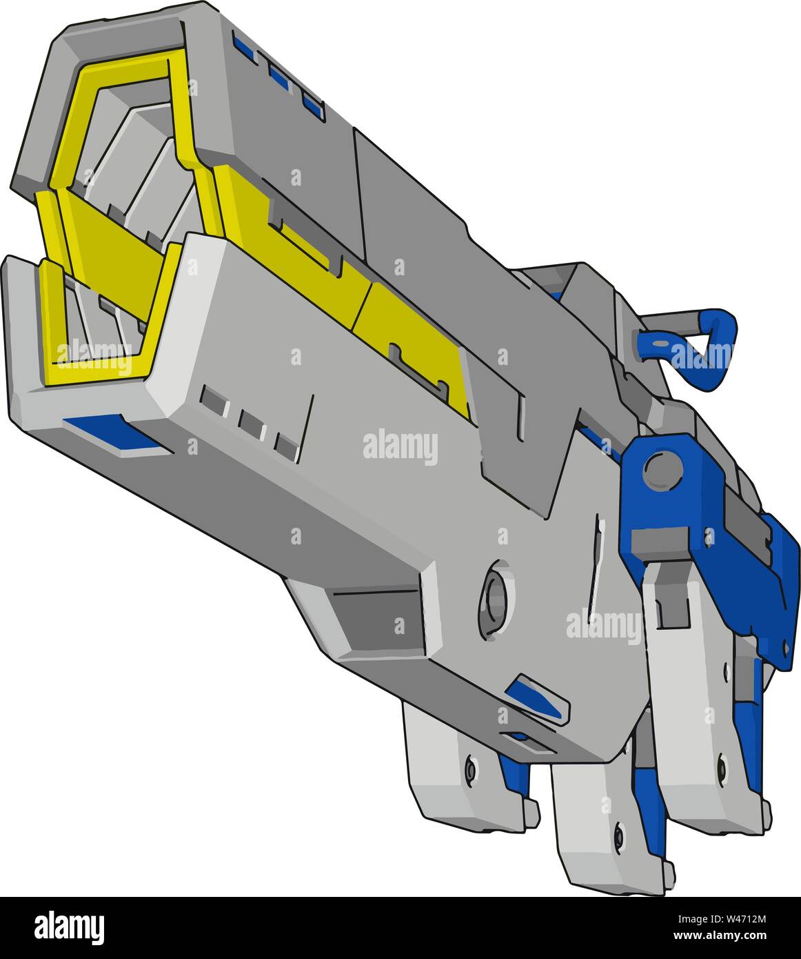 Laser gun, illustration, vector on white background Stock Vector Image ...