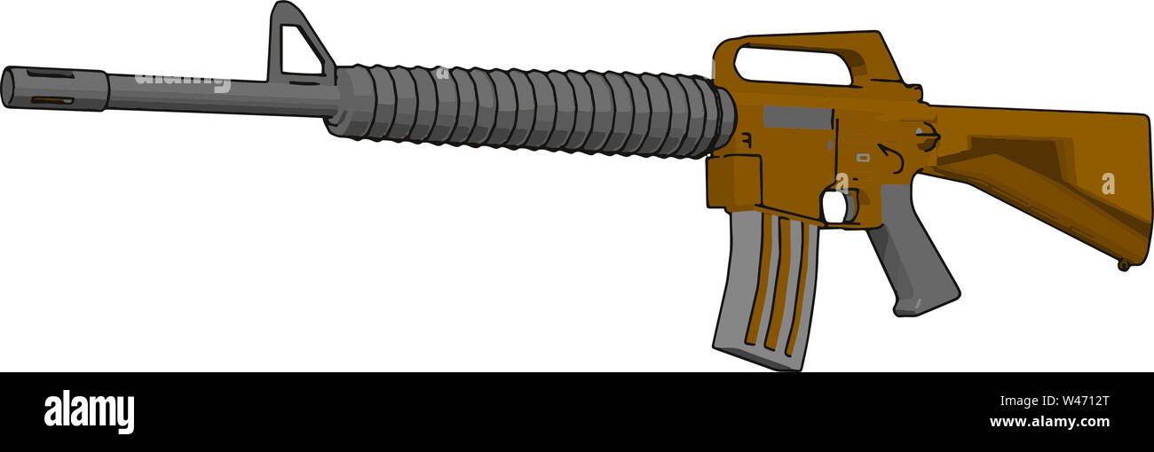 Military rifle gun, illustration, vector on white background Stock ...
