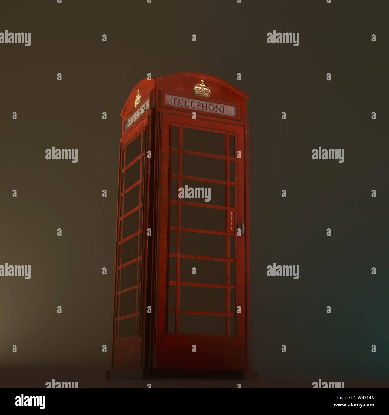 red telephone box isolated on white background 3d illustration Stock ...