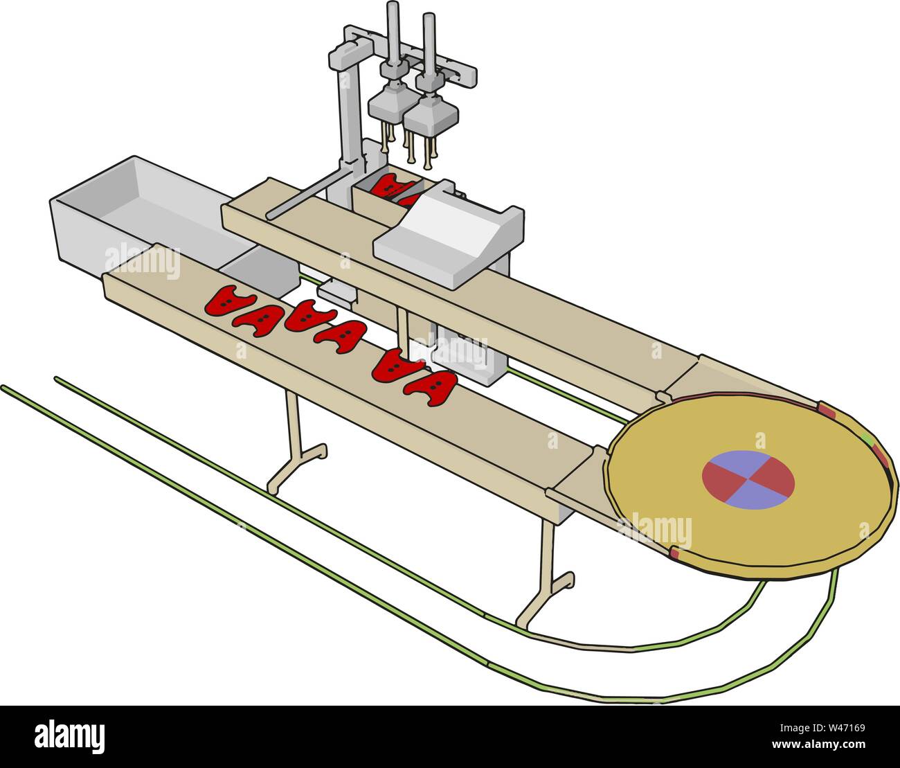 Factory machine, illustration, vector on white background ...