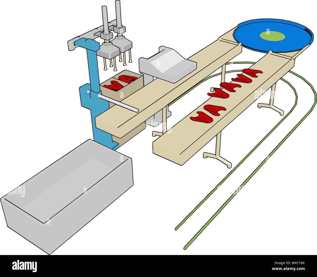 Factory machine, illustration, vector on white background ...