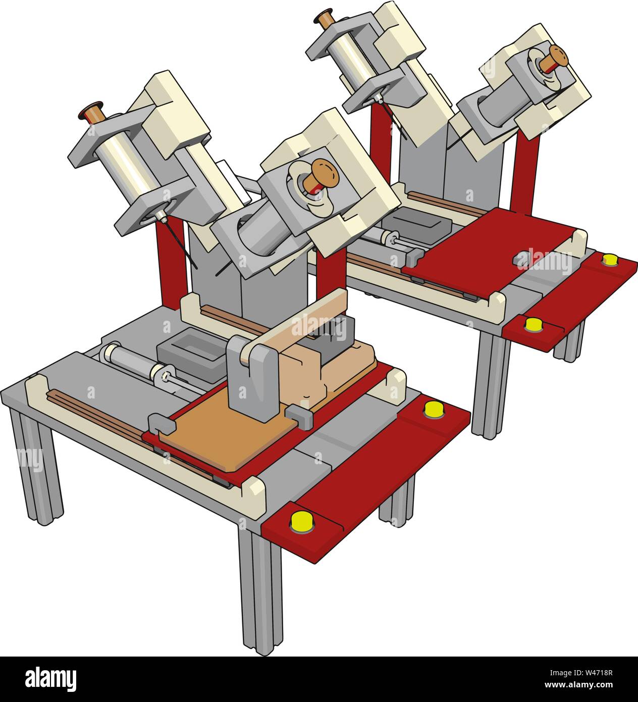Table saws machine, illustration, vector on white background Stock ...