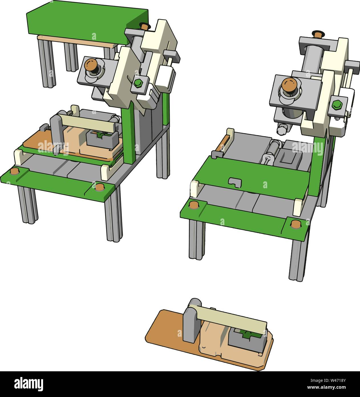 Table saws machine, illustration, vector on white background Stock ...