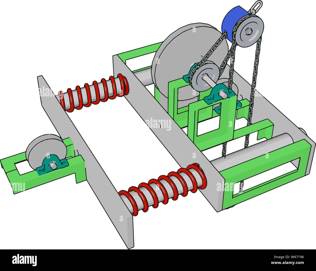 Parallel machine, illustration, vector on white background Stock Vector ...