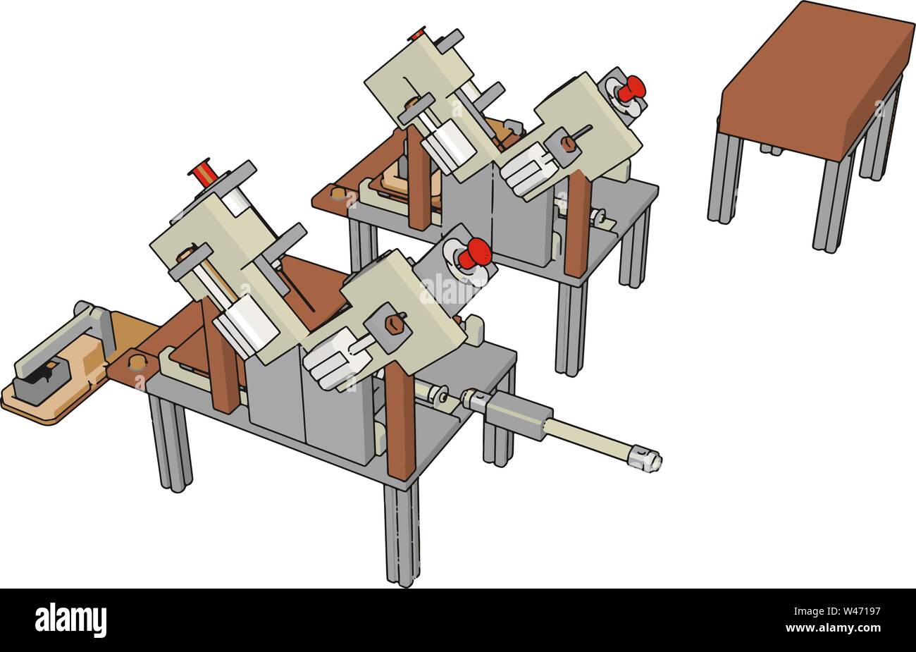 Table saws machine, illustration, vector on white background Stock ...
